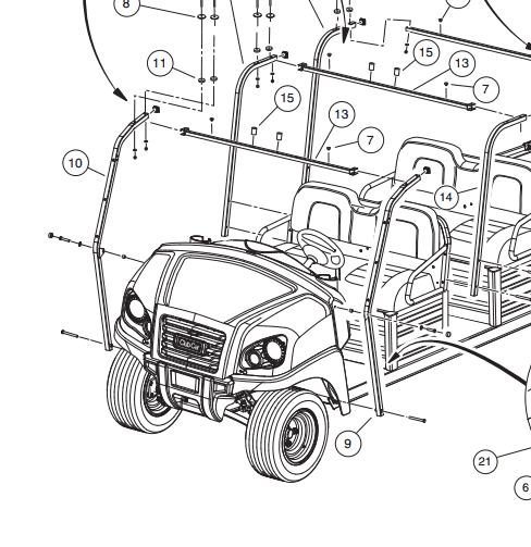 Club Car Front Support Weldment Hb