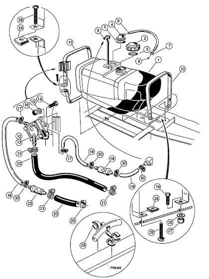 Club Car Fuel tube & fitting assembly 198791