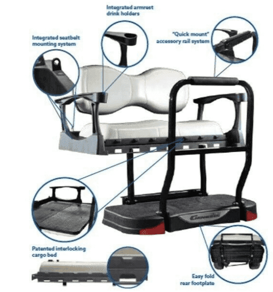 Club Car Madjax Genesis 250 w/Deluxe Steel Rear Flip Seat Precedent