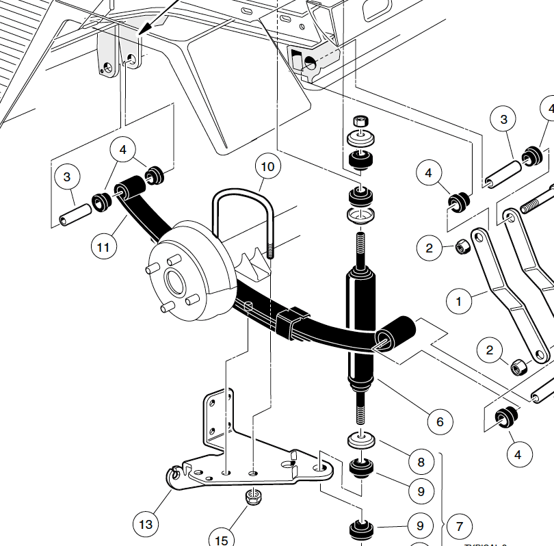 Club Car Rear Leaf Spring Pioneer 900
