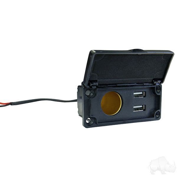 Power Center 12 Volt Outlet with Dual USB Ports