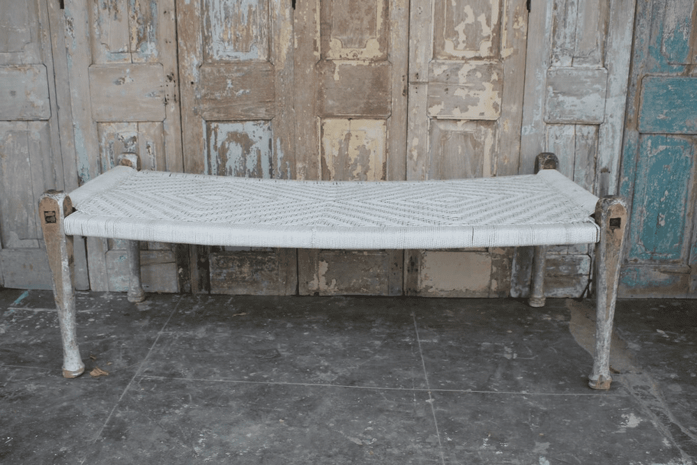 Antique Tribal Charpoi Strung Day Bed re-strung Thar Desert SOLD
