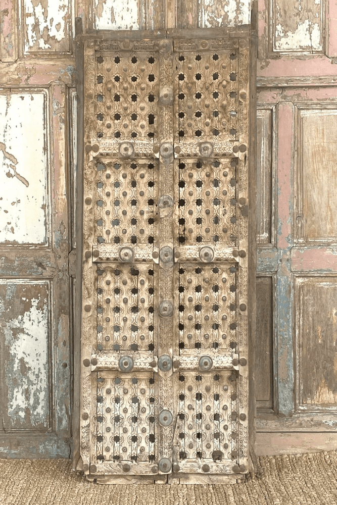 Antique wooden fret work door
