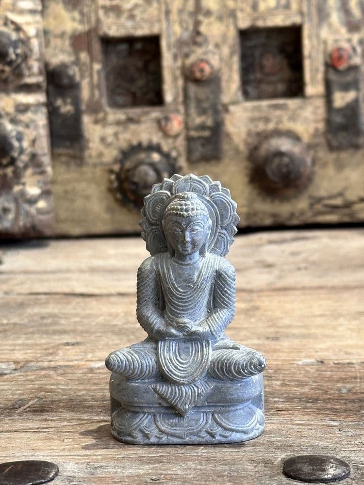 Hand Carved Soapstone Meditation Buddha