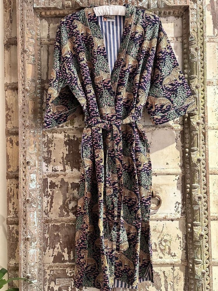 Lined Cotton Waffle Dressing Gown