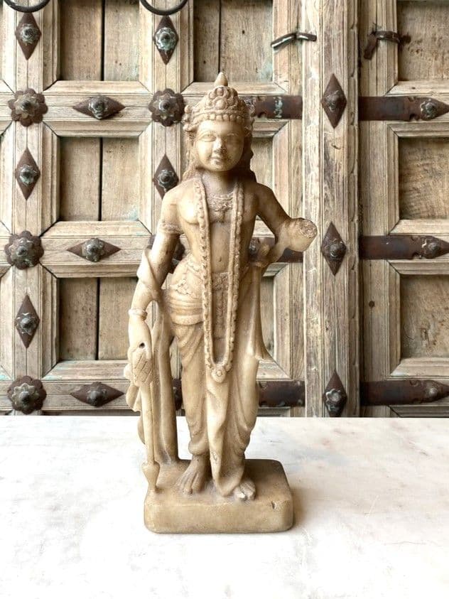 Old Marble statue of Hindu god rami rajasthan