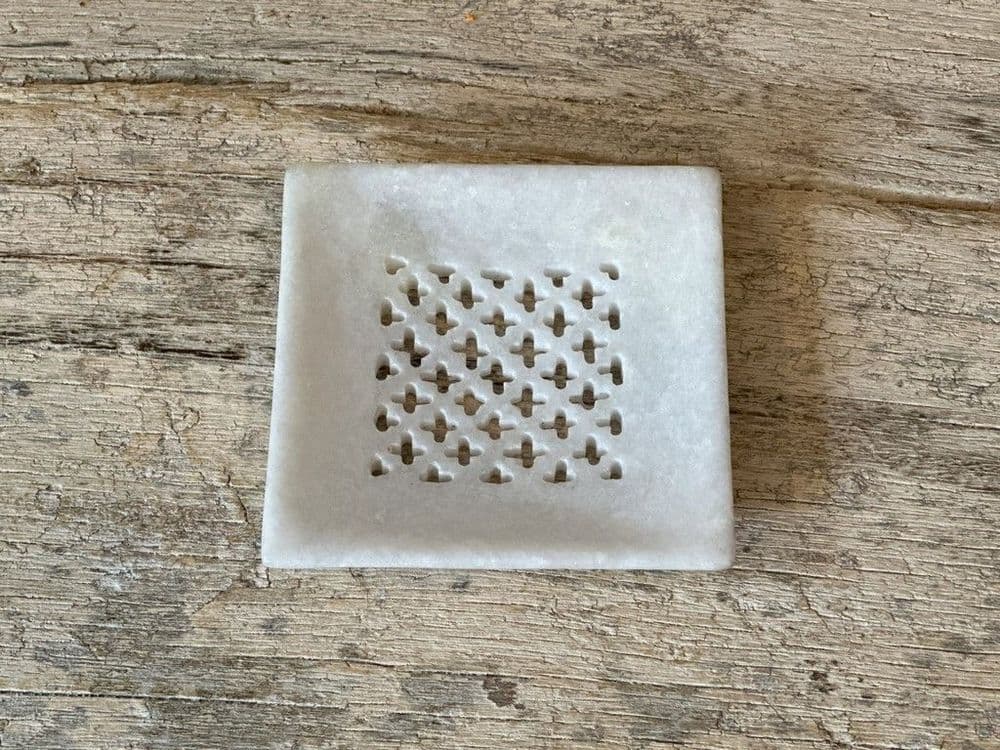 polished marble jali soap dish small square
