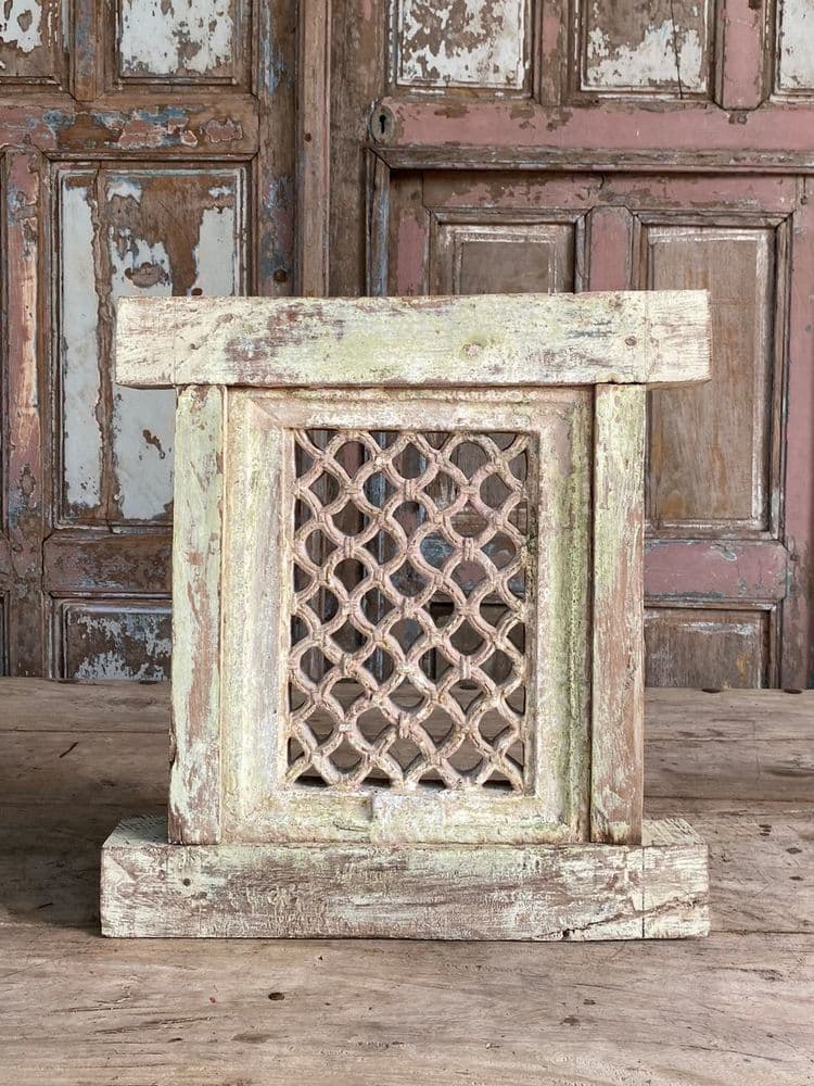 Sandstone Jali with Teak Wood Surround 19th Century Jaipur