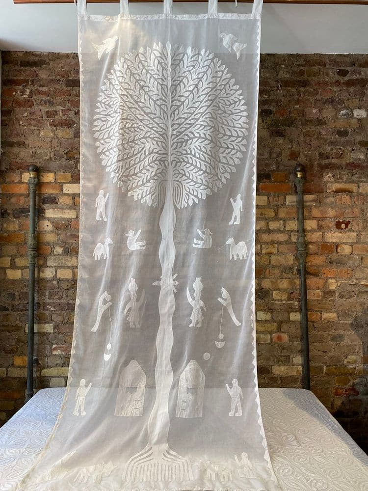 Tree of life applique curtain