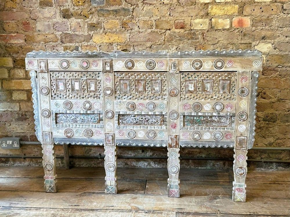 Tribal Console with Decorative Mirrorwork Kutch Gujarat circa 1900