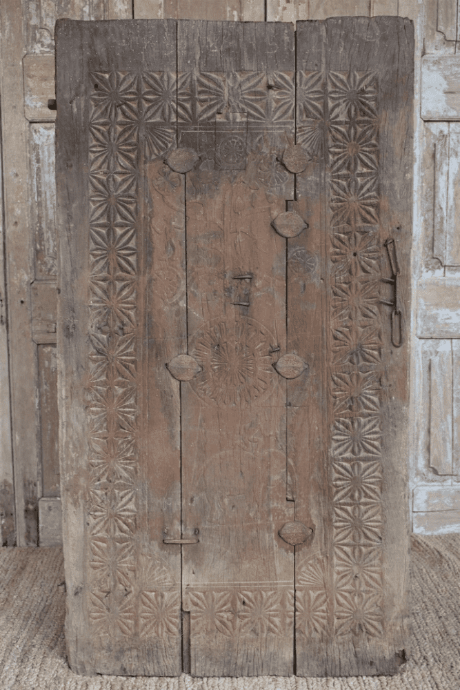 Tribal Doors with Elephant and Tree of Life Carvings 19th C Orissa
