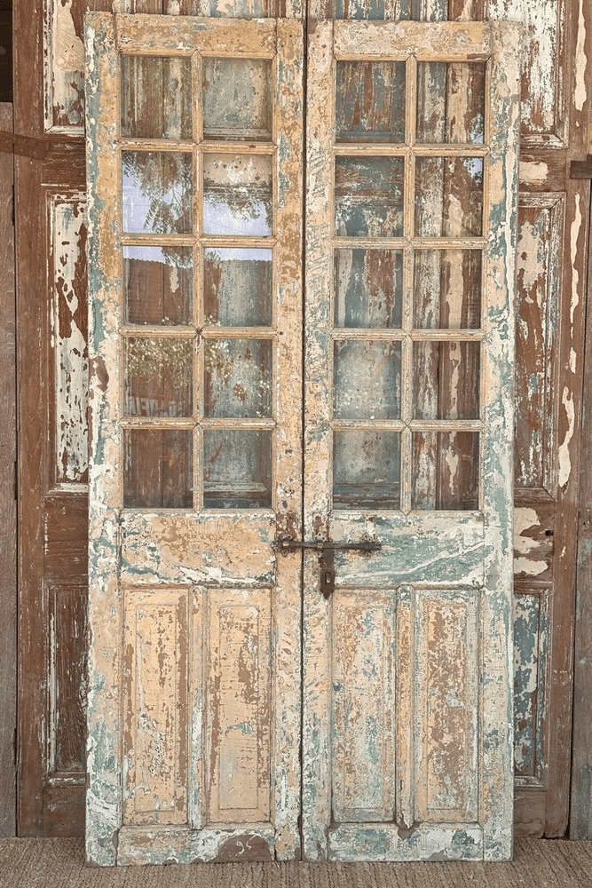Vintage Colonial Doors with Antique Glass Panes
