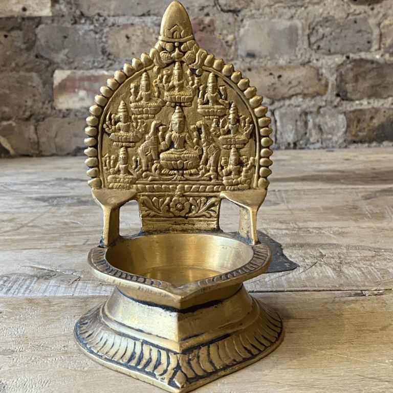 Vintage Laxshmi Temple Oil Lamp Goddess of Wealth