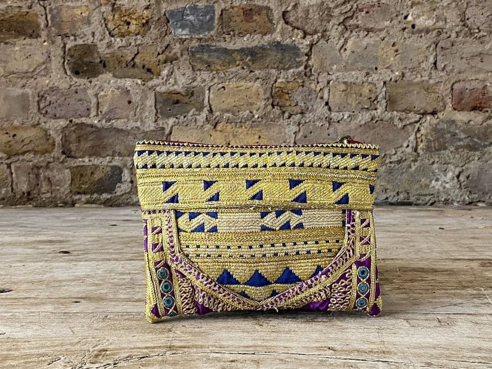 vintage textile clutch from kutch in Gujarat