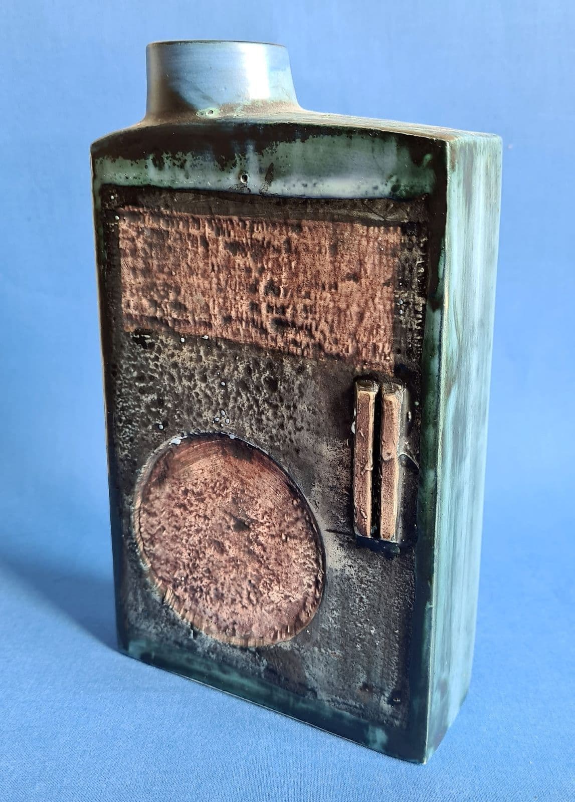 Genuine Troika Pottery St Ives Stove Man Chimney Vase