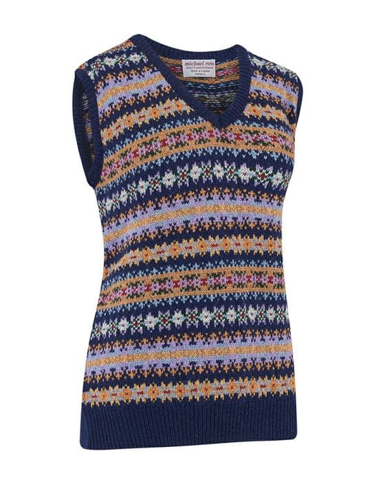 FAIR ISLE KNITWEAR-slip overs- vest - Made in England