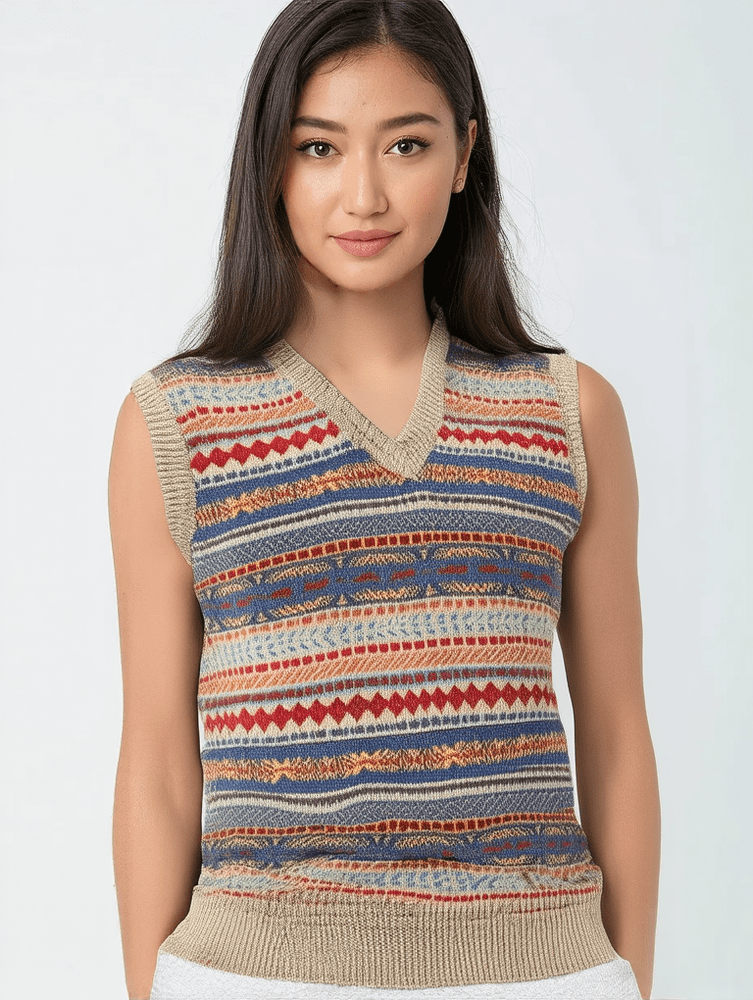 FAIR ISLE KNITWEAR-slip overs- vest - Made in England