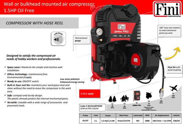 Fini Genius PRO, The Wall-Mounted Compressor That Keeps Itself Out of ...