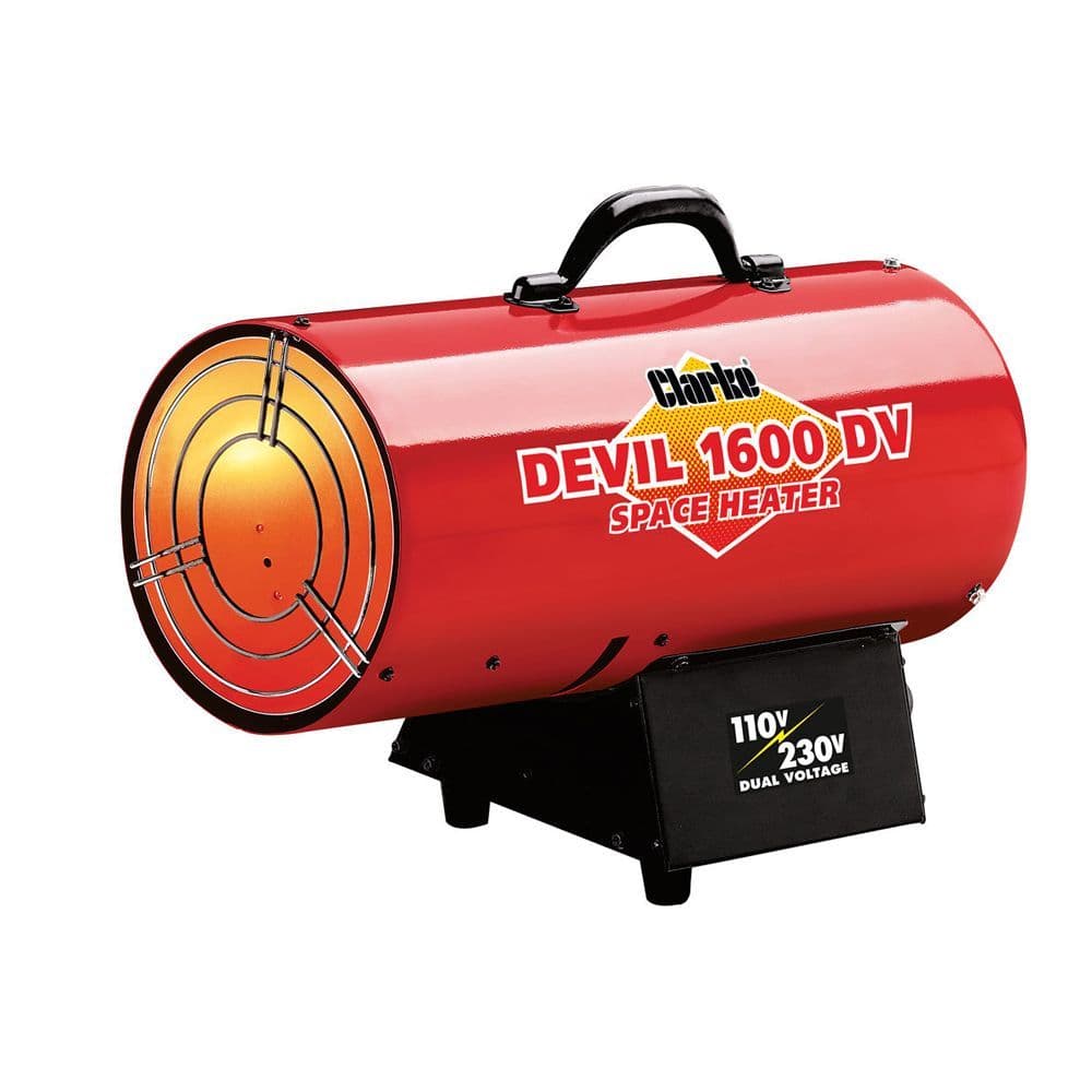Clarke Devil 1600DV Dual Voltage Propane Fired Space Heater 36 6kW ...