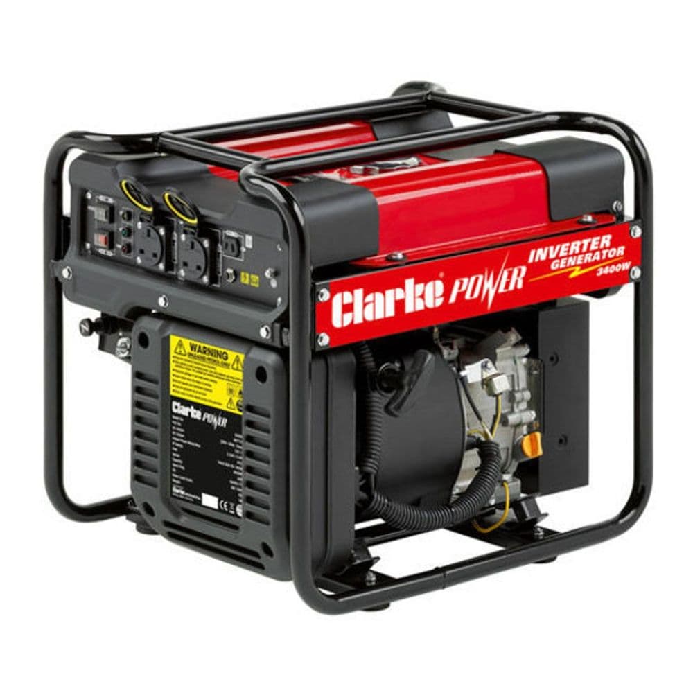 Clarke IG3500AF Open Framed Inverter Petrol Generator 3400W 12VDC And ...