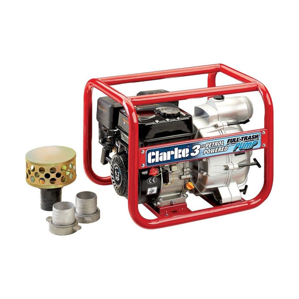 Clarke PF75A 4 Stroke Petrol Engine Full-Trash Water Pump 3" 208 cc 6 3 ...