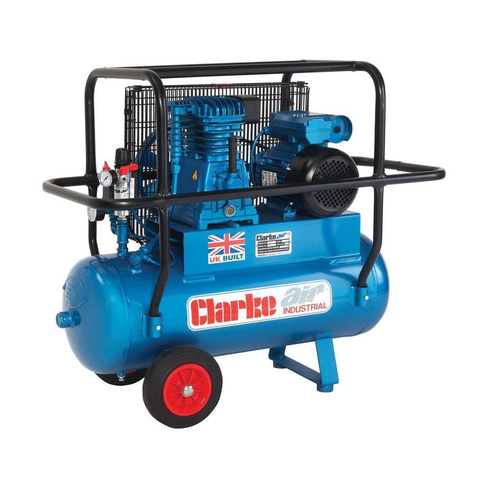 Clarke XEP15H/50 OL Mobile Air Compressor 50L Receiver With Cage 14CFM ...