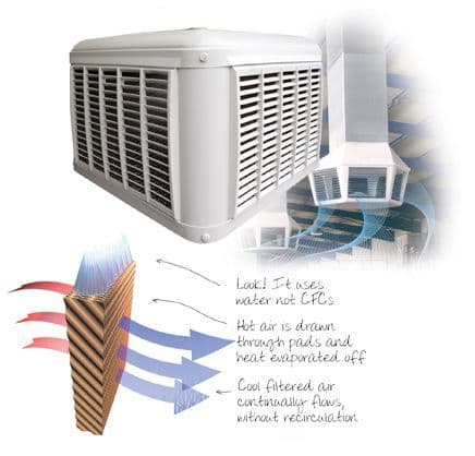 Cool Breeze QAD230 Remote Control Industrial Evaporative Air Cooler ...