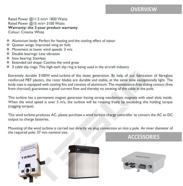 Cool Energy Zeus 3 Wind Turbine VAWT CE-WTZS3 with Fibreglass ...