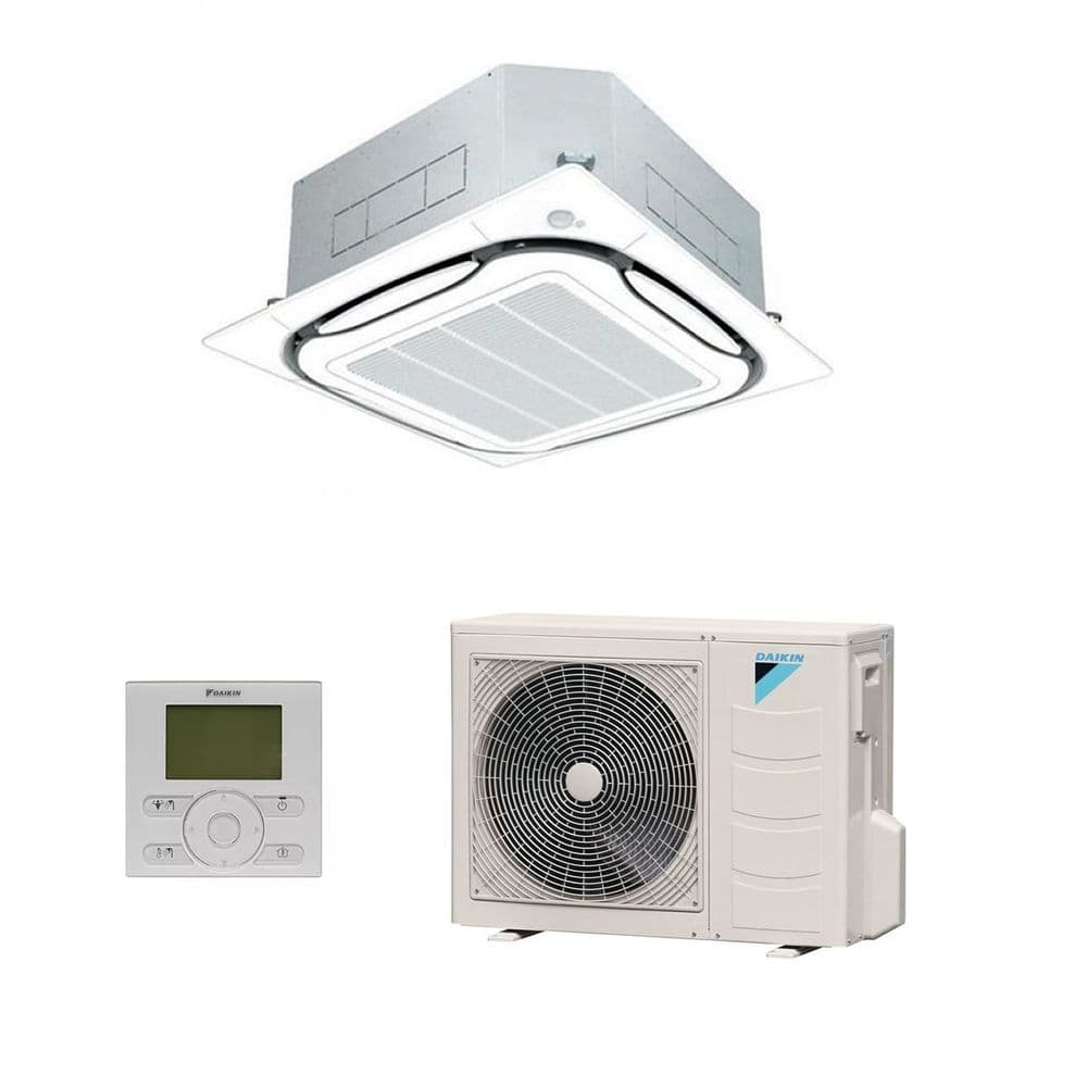 Daikin Air Conditioning FCQG50F Compact Roundflow Cassette 5Kw/18000Btu Inverter Heat Pump A ...