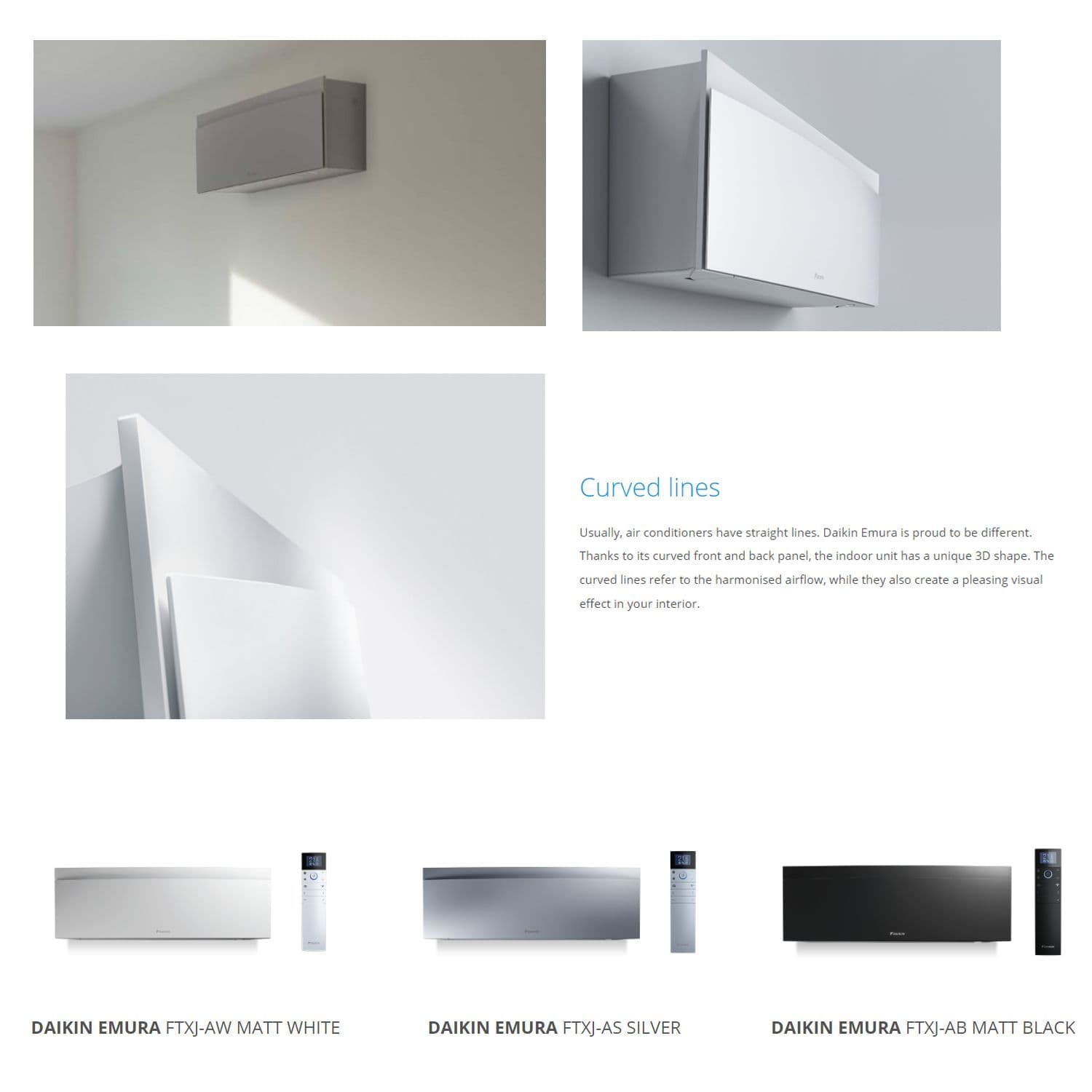 Daikin Air Conditioning FTXJ20AB RXJ20M9 Emura Black Wall Heat Pump Air ...