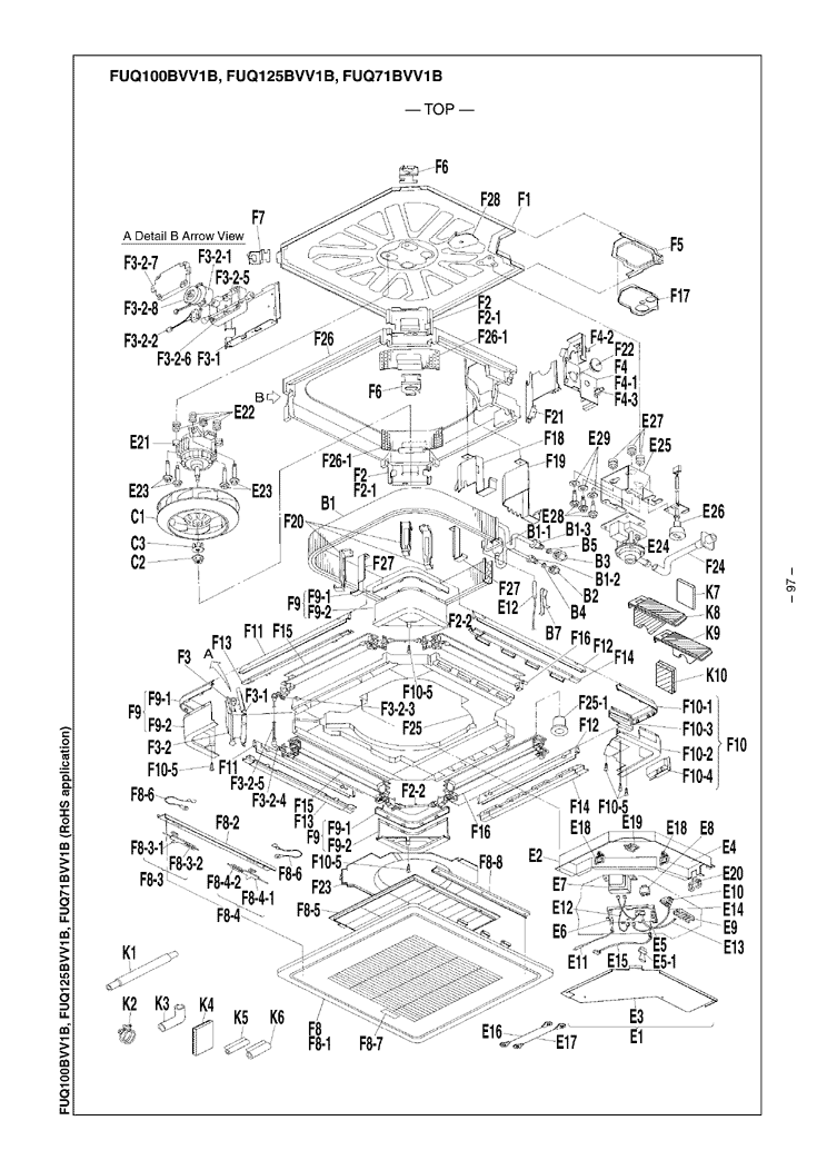 Daikin Air Conditioning Spare Part 1044731 AIR FILTER Main FTK