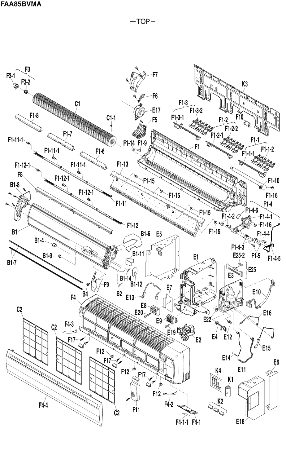 Daikin Air Conditioning Spare Part 4000834 CROSS FLOW FAN ASSY
