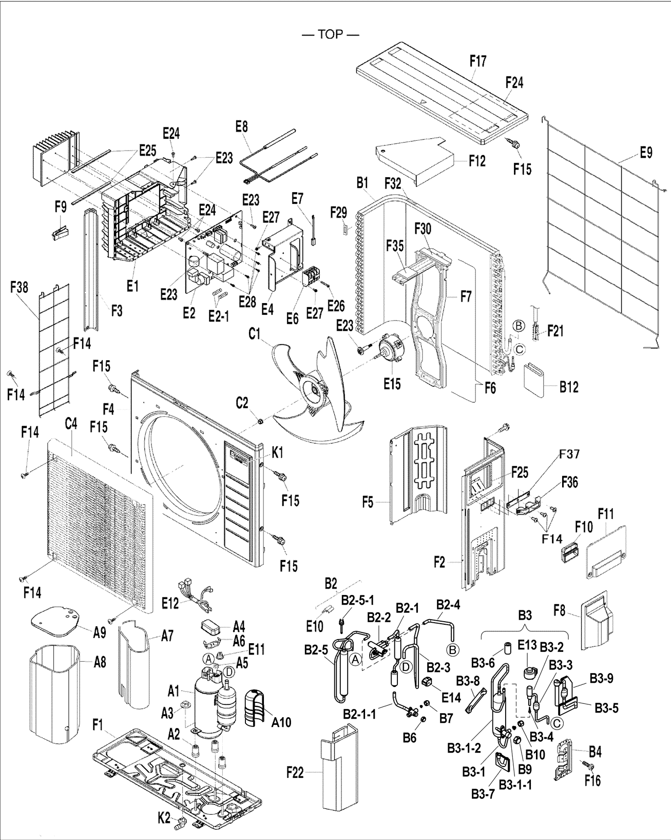 Daikin Air Conditioning Spare Part 5016787 COMPRESSOR 2YC40JXD C