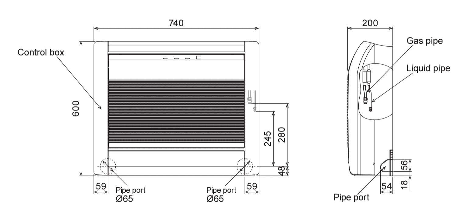 Fujitsu Air Conditioning AGEG12KVCA AOEG12KVCA Floor Mounted Console ...