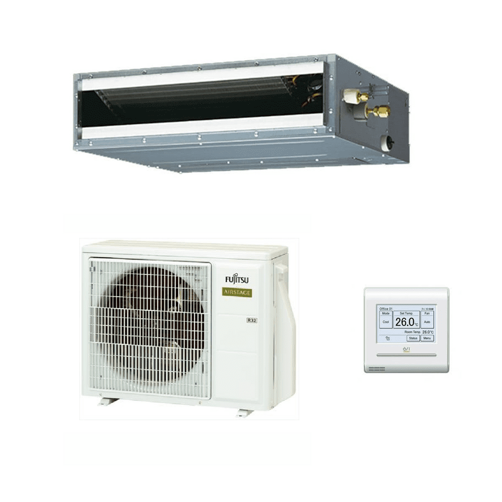 Fujitsu Air Conditioning AIRSTAGE ARXG12KLLAP AOEG12KBTB Slim Duct Heat ...