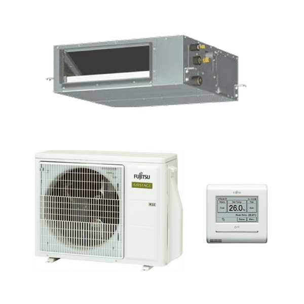 Fujitsu Air conditioning AIRSTAGE ARXH12KMTAP AOEG12KBTB Concealed Duct ...