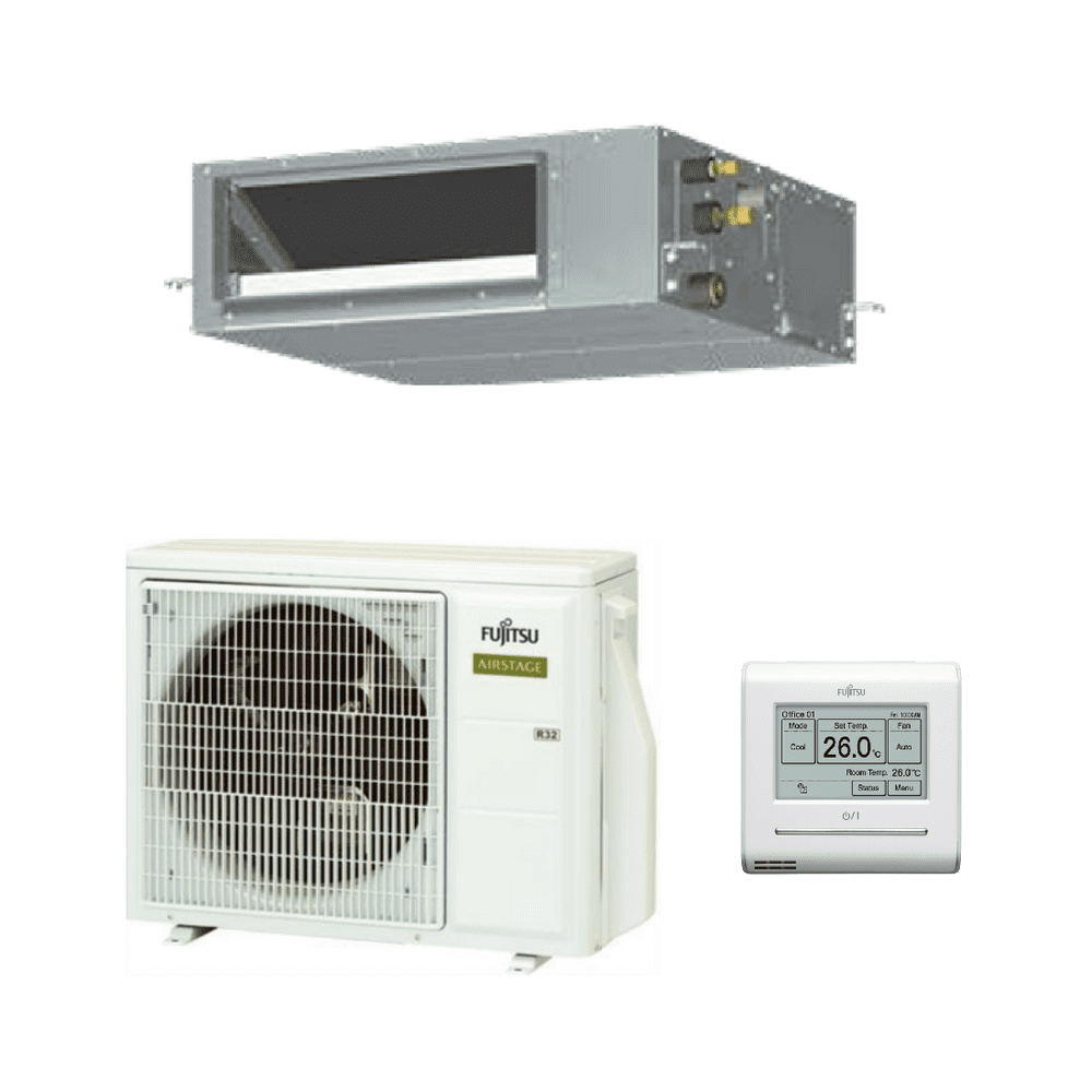 Fujitsu Air conditioning AIRSTAGE ARXH18KMTAP AOEG18KBTB Concealed Duct ...