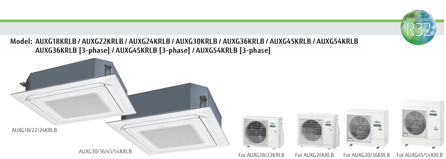 Fujitsu Air Conditioning AIRSTAGE AUXG36KRLB AOEG36KBTB Circular Flow ...