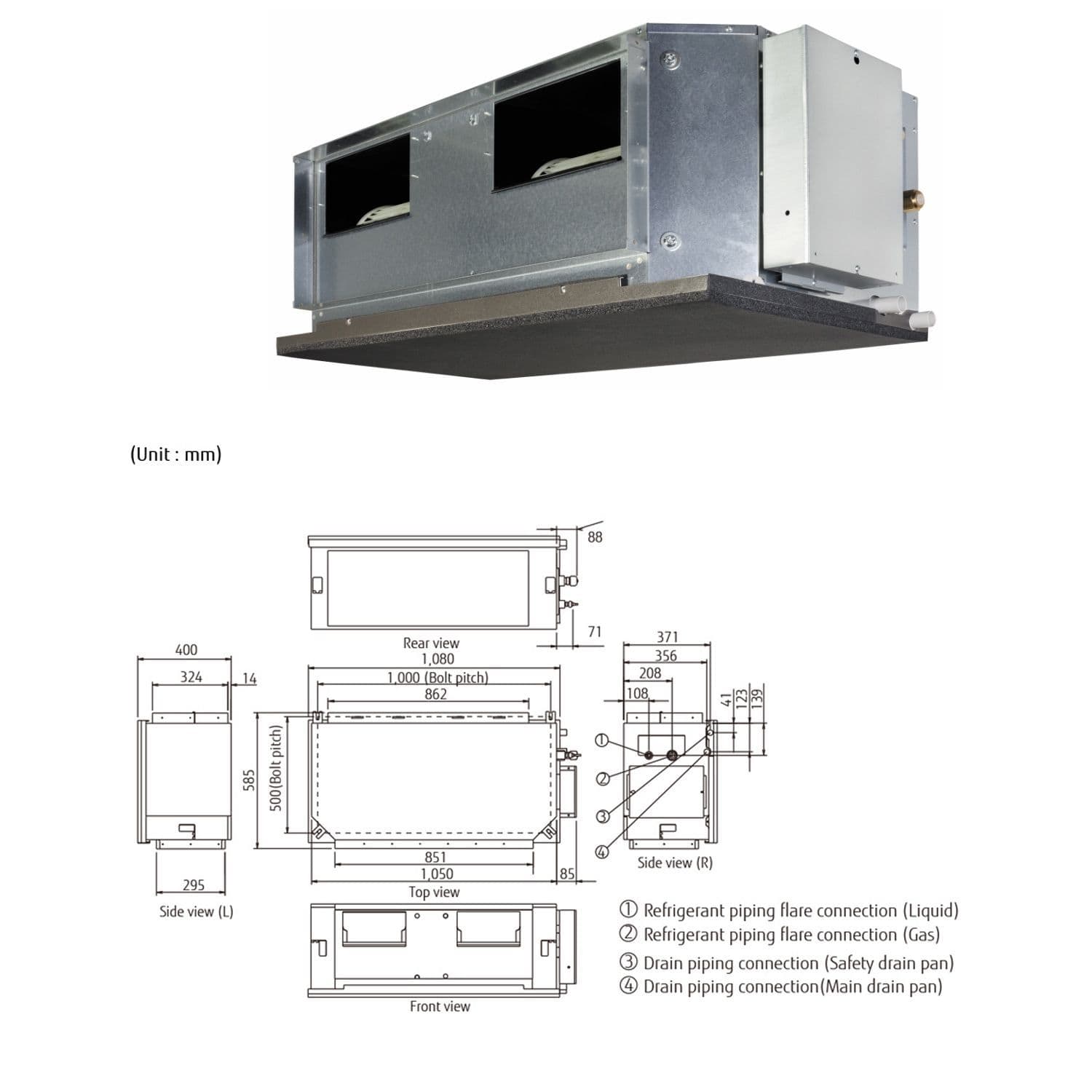 Fujitsu Air conditioning ARXG45KHTA Big Duct Heat Pump Inverter High ...