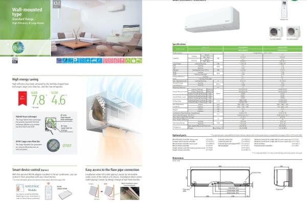 Fujitsu Air conditioning ASYG09KPCE AOYG09KPCA Economy Wall Heat pump ...