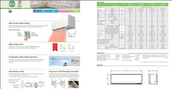 Fujitsu Air conditioning ASYG12KMCF AOYG12KMCC Wall Mounted Heat pump ...