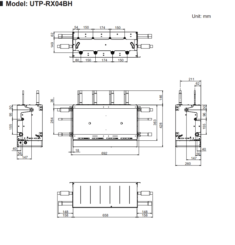 Fujitsu Air Conditioning UTPRX04BH 4 Branch RB Unit Max Connectable Capacity sub 56 1kW