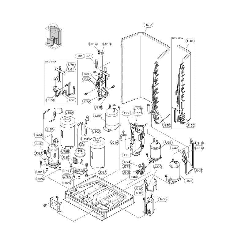 Hitachi Air Conditioning Spare Part COMPRESSOR HSP-06934904 For RAS-5FSXNHE