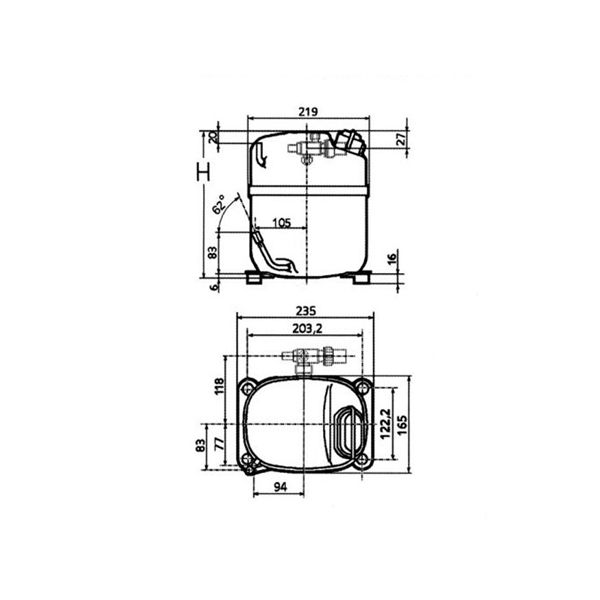 L Unite Hermetique TAJ2464Z LBP R404A Compressor Tubed/Rotalock 415V 50Hz