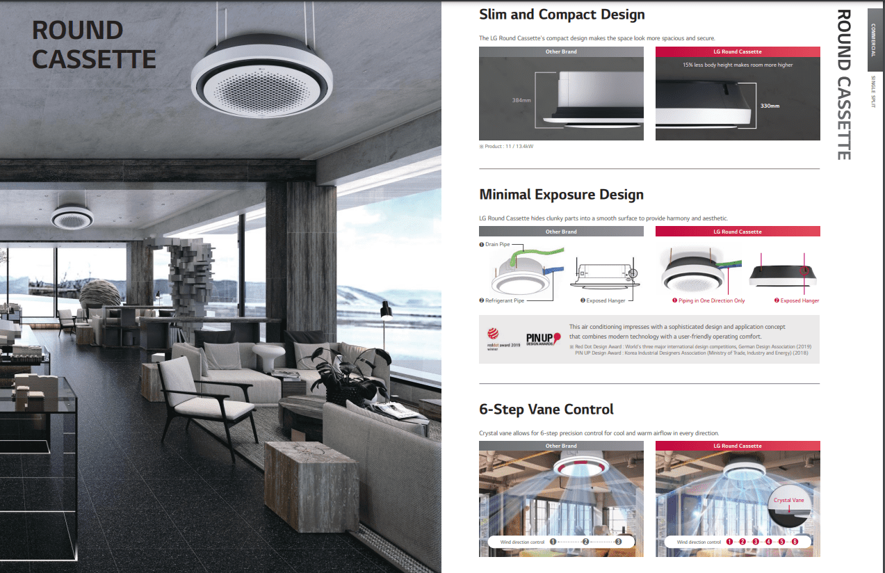 LG Air Conditioning UT36F NY0 UUD3 U30 Standard Commercial Round ...