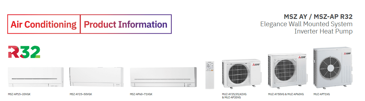 Mitsubishi Electric Air Conditioning MSZ-AY50VGK Wall 5Kw/17000Btu R32 ...
