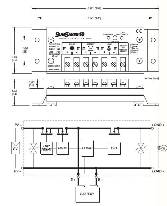 Morningstar SunSaver 10SSL 12V/24V Charge Controller 10A