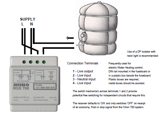 Nobo Orion RSX 700 Receiver 16A Switching Output 240v 50Hz