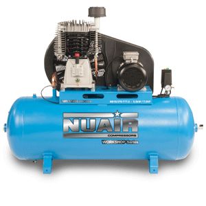 NuAir Belt Driven Lubricated "Workshop Series" NB10/270 FT7 Stationary Air Compressor 7 5HP 5 ...