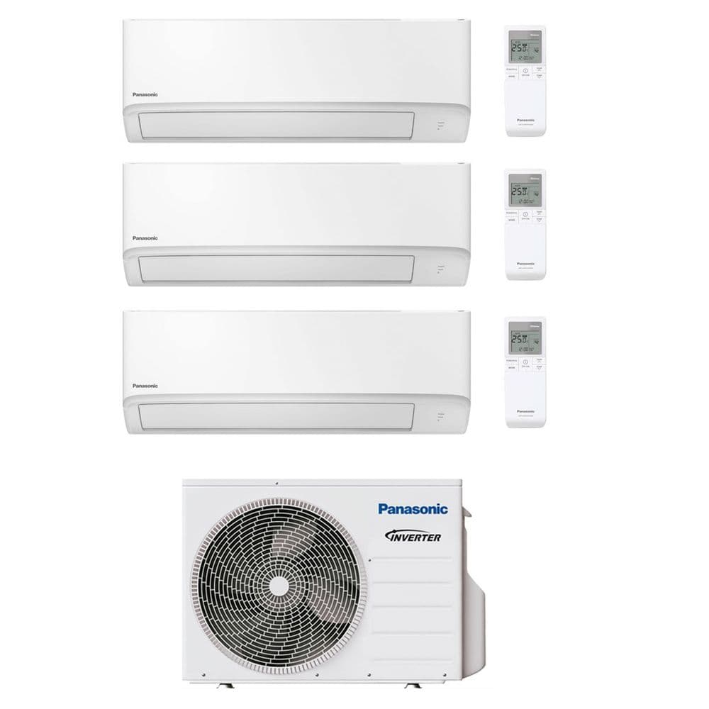 Panasonic Air Conditioning 3 x CS-TZ25WKEW Compact Wall Multi CU ...